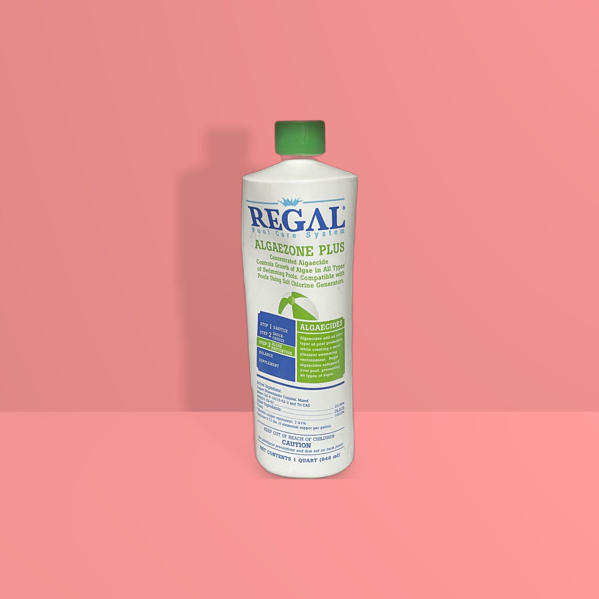 REGAL - ALGAEZONE PLUS 1 Qt. BOTTLE CONCENTRATED ALGAECIDE POOLS AND SPAS