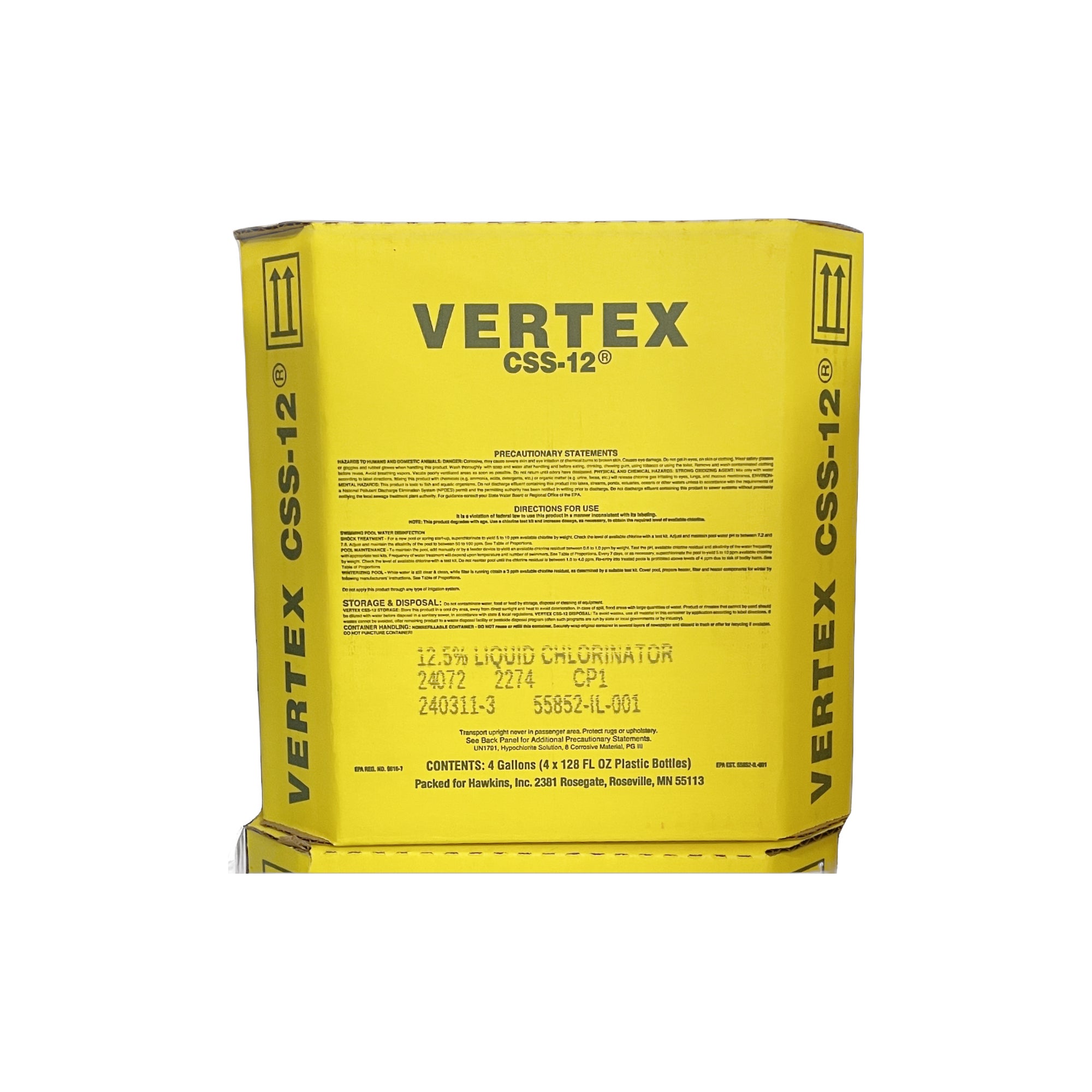 VERTEX LIQUID CHLORINE - 12.5% SODIUM HYPOCHLORITE | Harmony Pools
